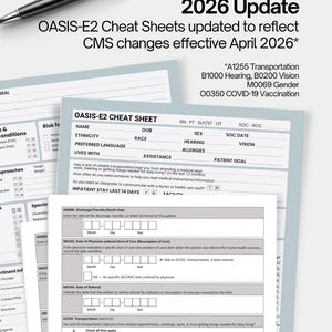 OASIS-E2 Cheat Sheet: Home Health Nurse OASIS E1 Start of Care Skilled ...