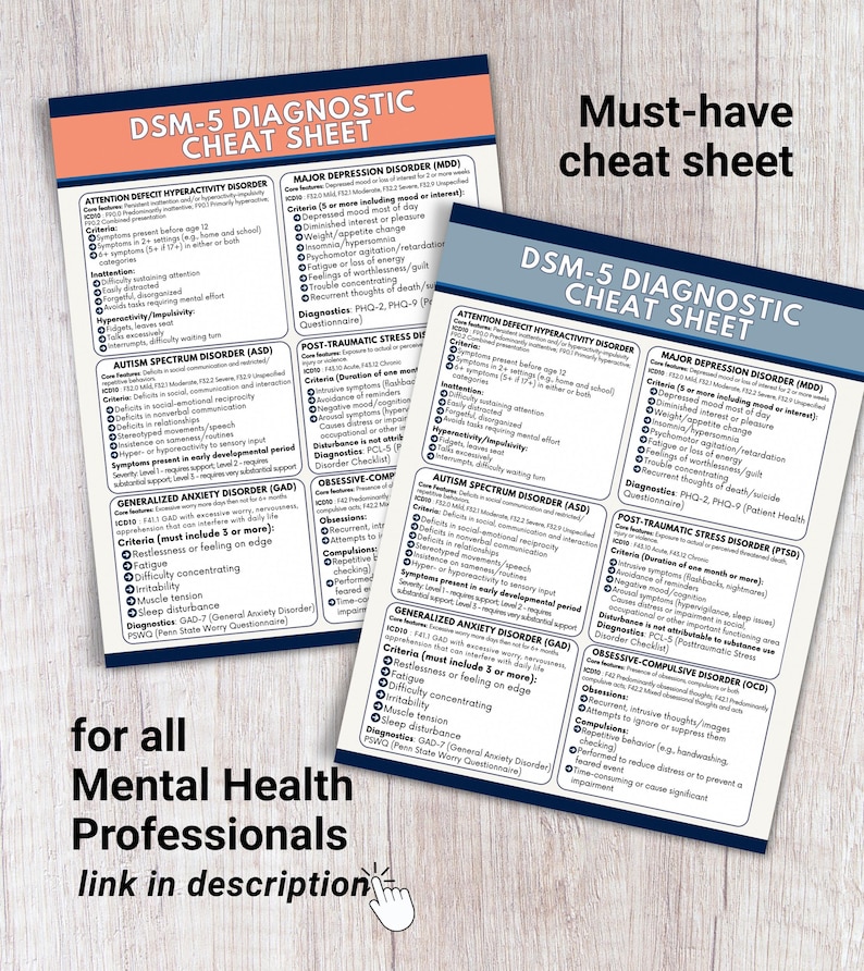 Mental Health Therapy Cheat Sheet - Words, Phrases, Treatments ...