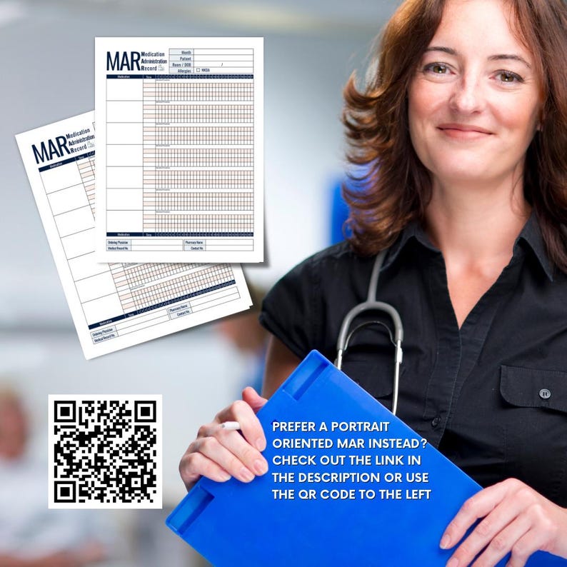 Medication Administration Record MAR | 31-day MAR Log Printable ...