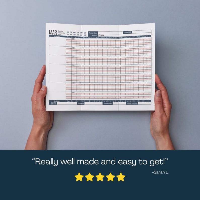 MAR Monthly Medication Administration Record - Daily & Monthly RX ...