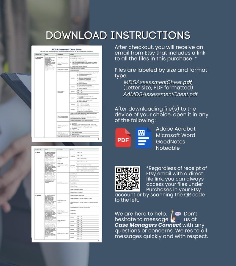 MDS Assessment Cheat Sheet, MDS Reference Tool for Nursing Home ...
