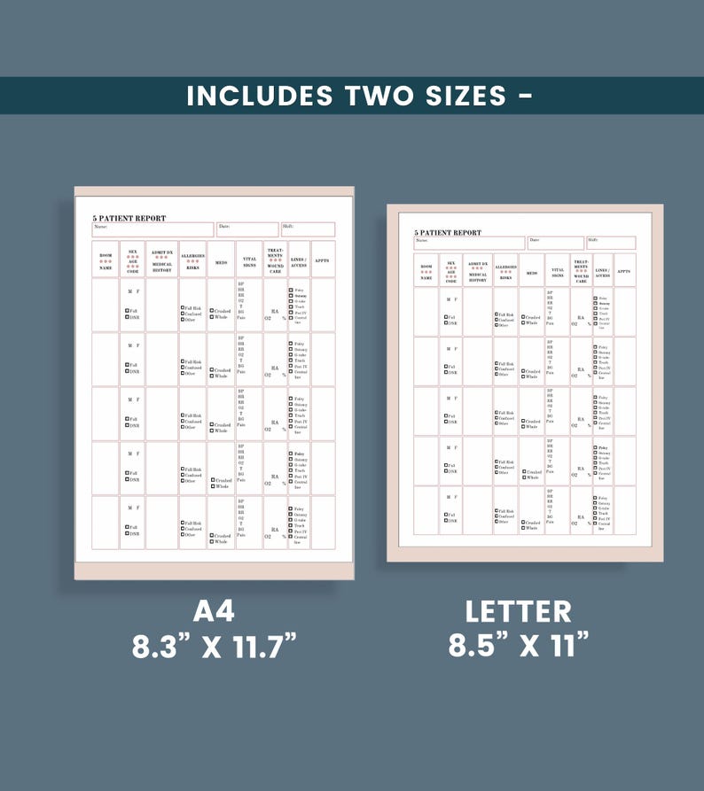 Editable Skilled Nursing Shift Organizer Bundle: Patient Report, Task ...