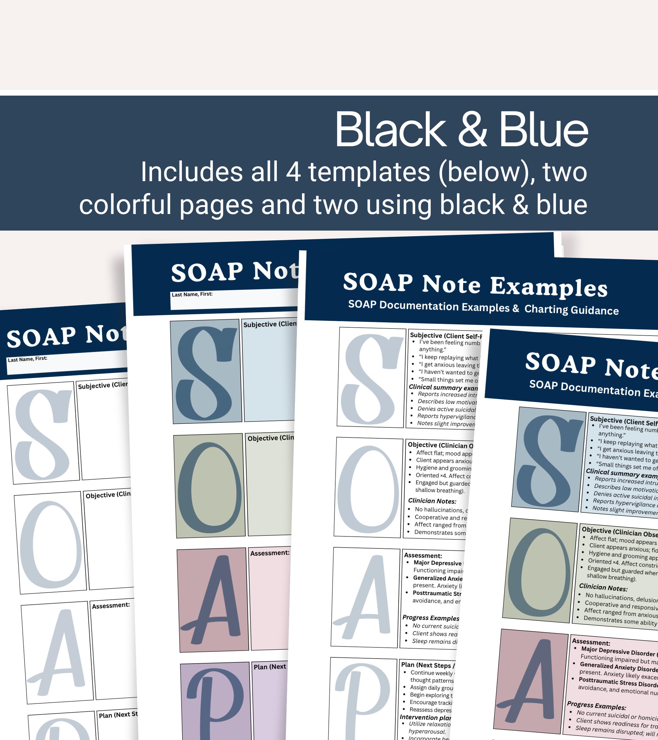 SOAP Note Therapy Cheat Sheet, Psychotherapy Documentation Samples ...