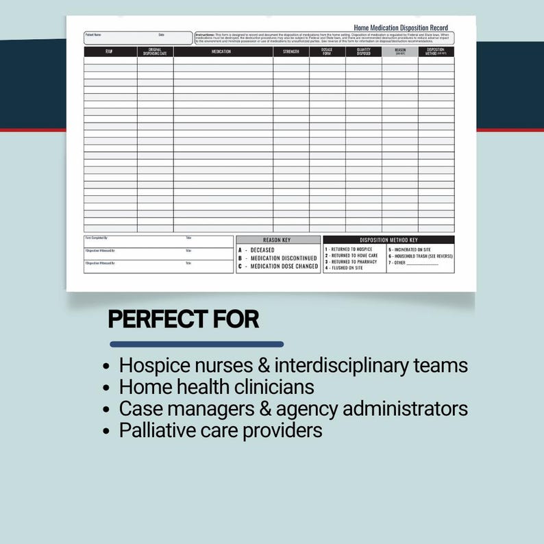 Medication Disposal Record Form | Narc Count Narcotic Waste Template ...