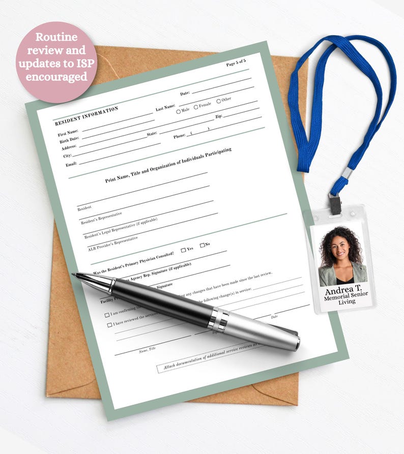 Individual Service Plan Template, Assisted Living Facility Personal ...