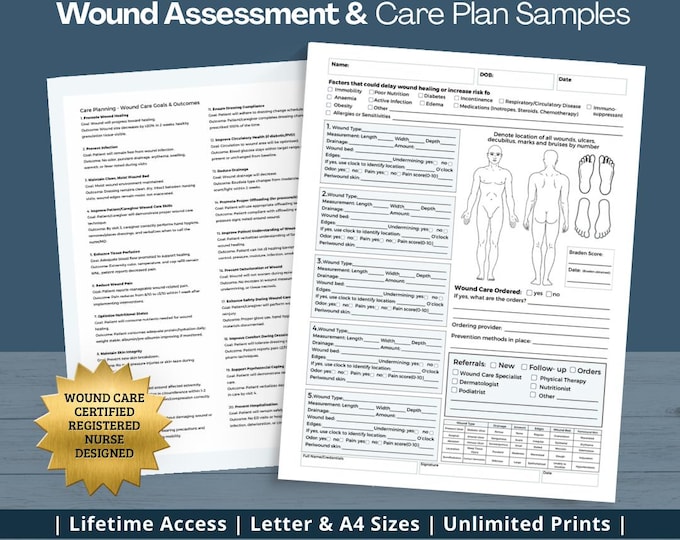 Wound Assessment Printable PDF, Wound Care Documentation, Wound Nurse ...