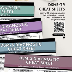 DSM-5 Diagnostic Criteria Cheat Sheet, Mental Health Guide (PDF) - Etsy