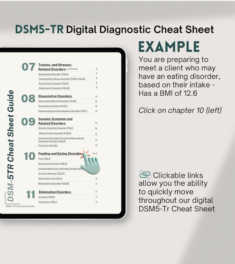 Dsm-5tr Diagnostic Cheat Sheet, Digitally Diagnosing 90+ Mental ...