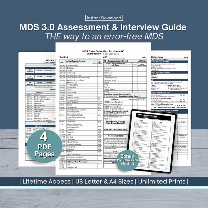 MDS 3.0 Assessment & Interview Cheat Sheet, Nursing Home Coordinators ...