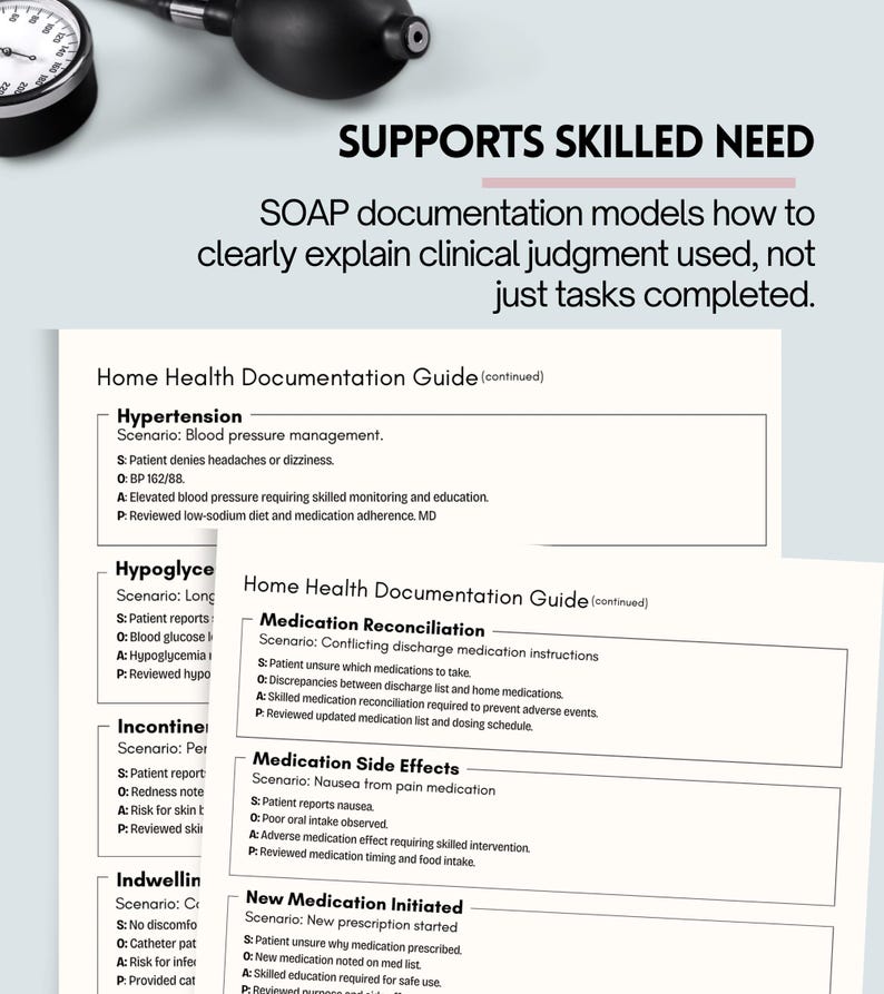 Home Health Nurse Documenting Examples, Skilled Nursing Visit Note ...