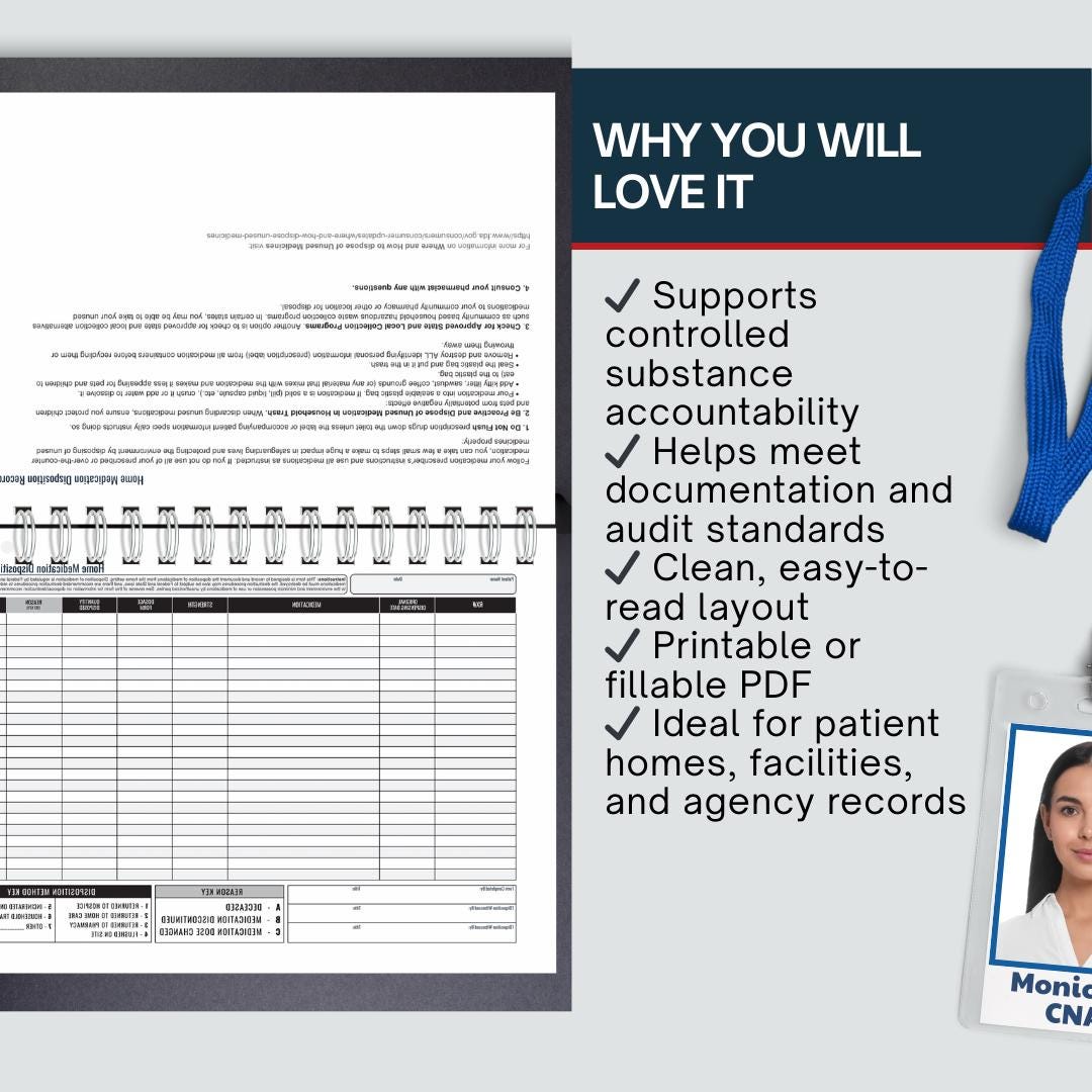 Medication Disposal Record Form | Narc Count Narcotic Waste Template ...