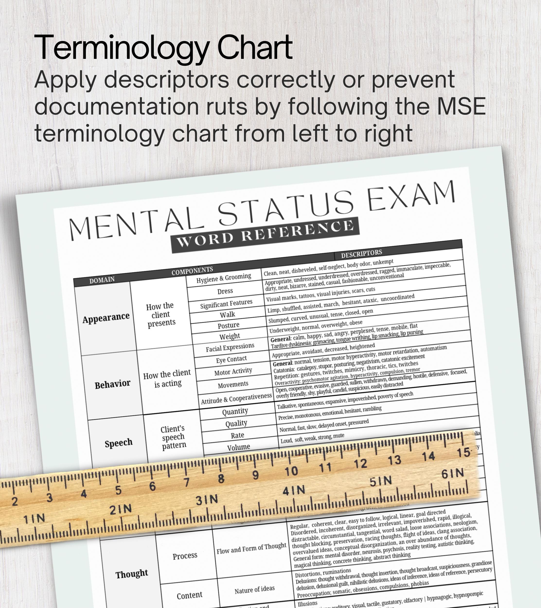 Mental Status Exam (MSE) Toolkit & Documenting Guide - Clinical Tool ...