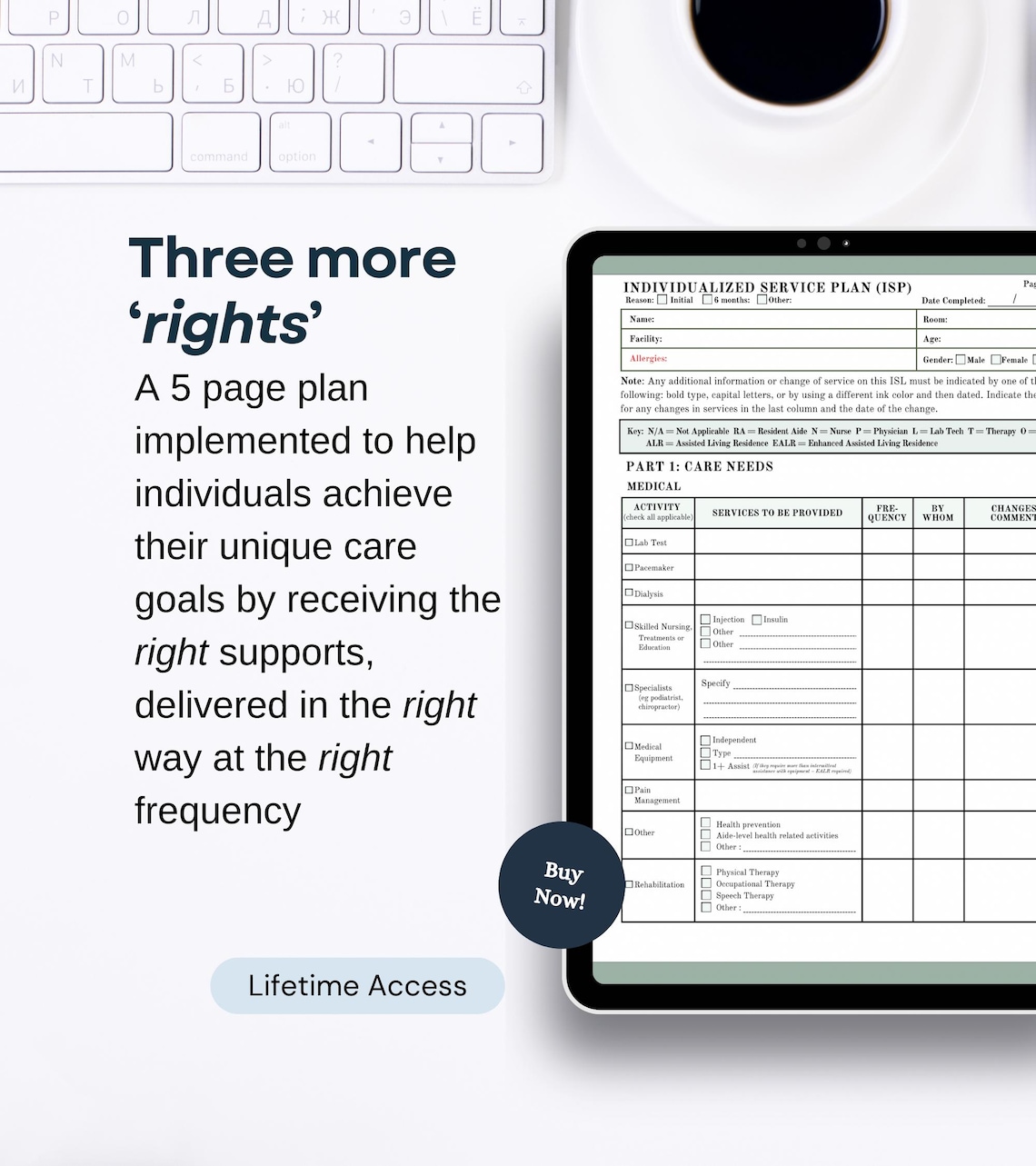 Editable Individual Service Plan (ISP) Template: Assisted Living, Long ...