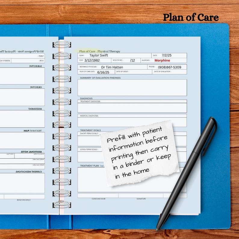 Physical Therapy Session Forms: Physical Therapist Client Intake, SOAP ...