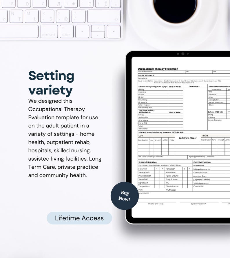 Occupational Therapy Evaluation Form, Occupational Therapist Session ...