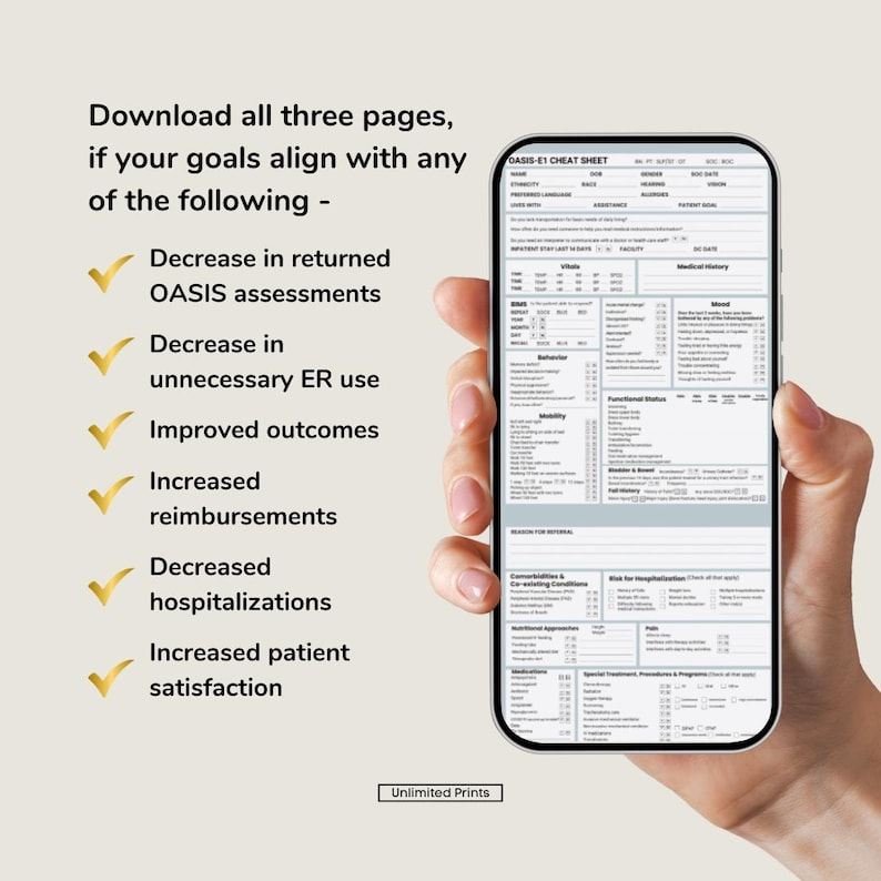 OASIS-E Cheat Sheet: Home Health Nurse OASIS Start of Care Assessment ...