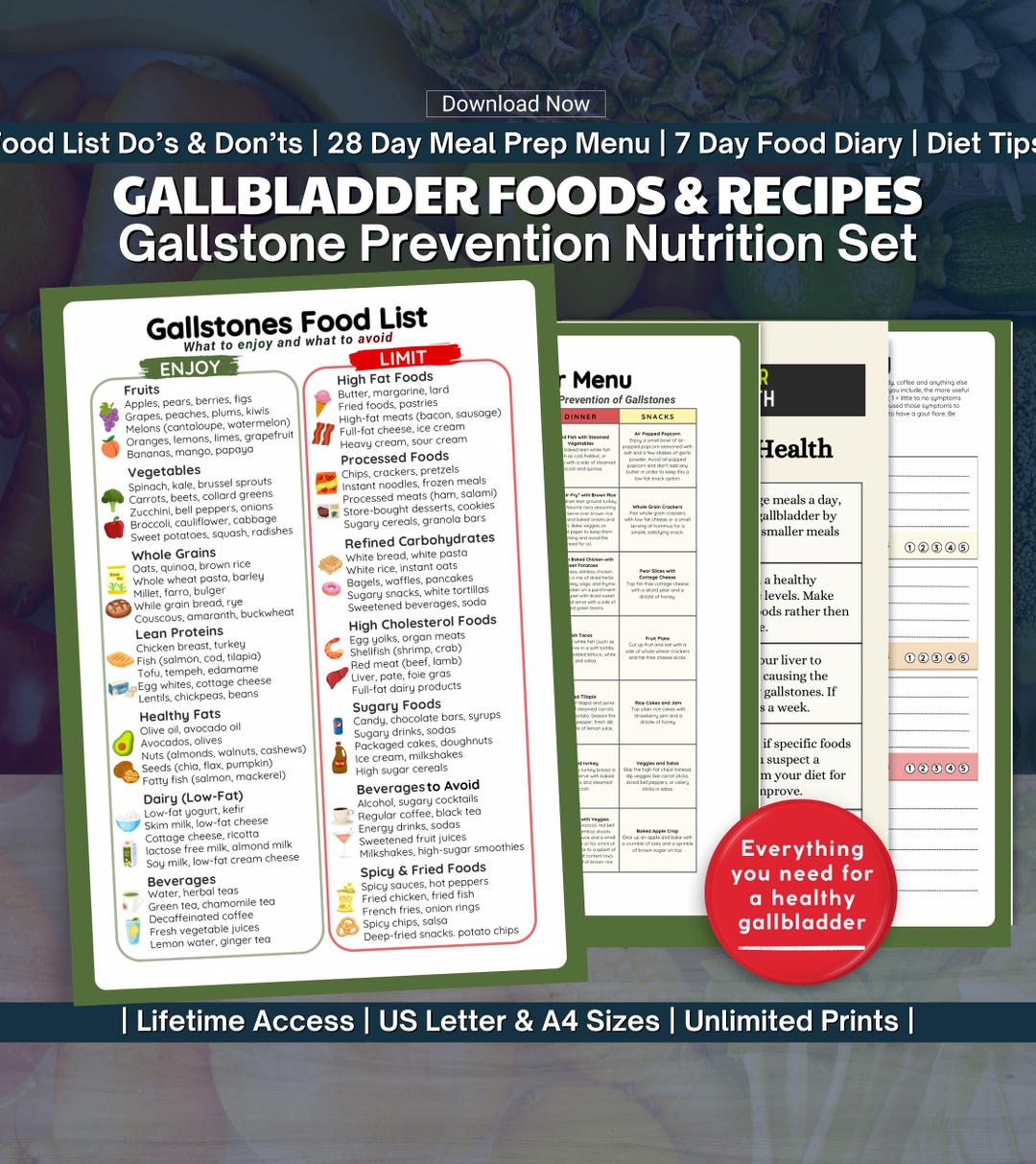 Gallstone Diet Food List: 7-day Meal Plan, Gallbladder Food List ...