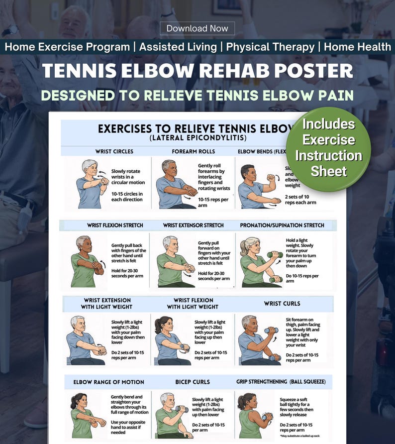 Tennis Elbow Rehab Exercises, Pickleball Elbow Relief, Outer Elbow Pain ...