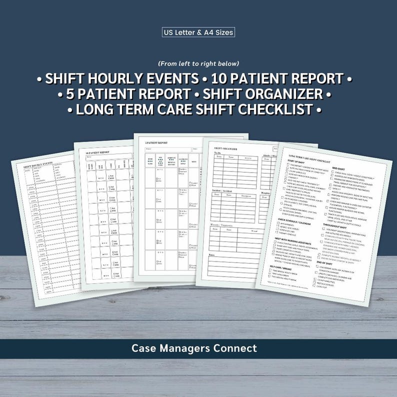 Long Term Care Nurse Report Sheets, LTC Nursing Shift Organizer Forms ...