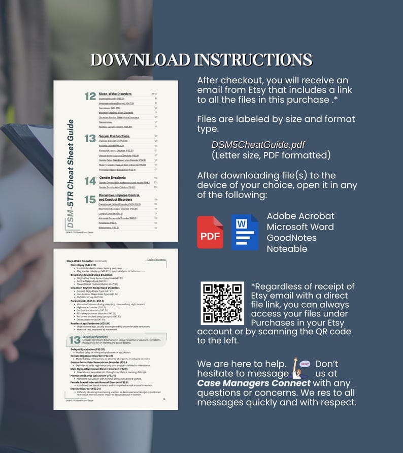Dsm-5tr Cheat Sheet for Mental Disorder Diagnosis Guide, Easy ...