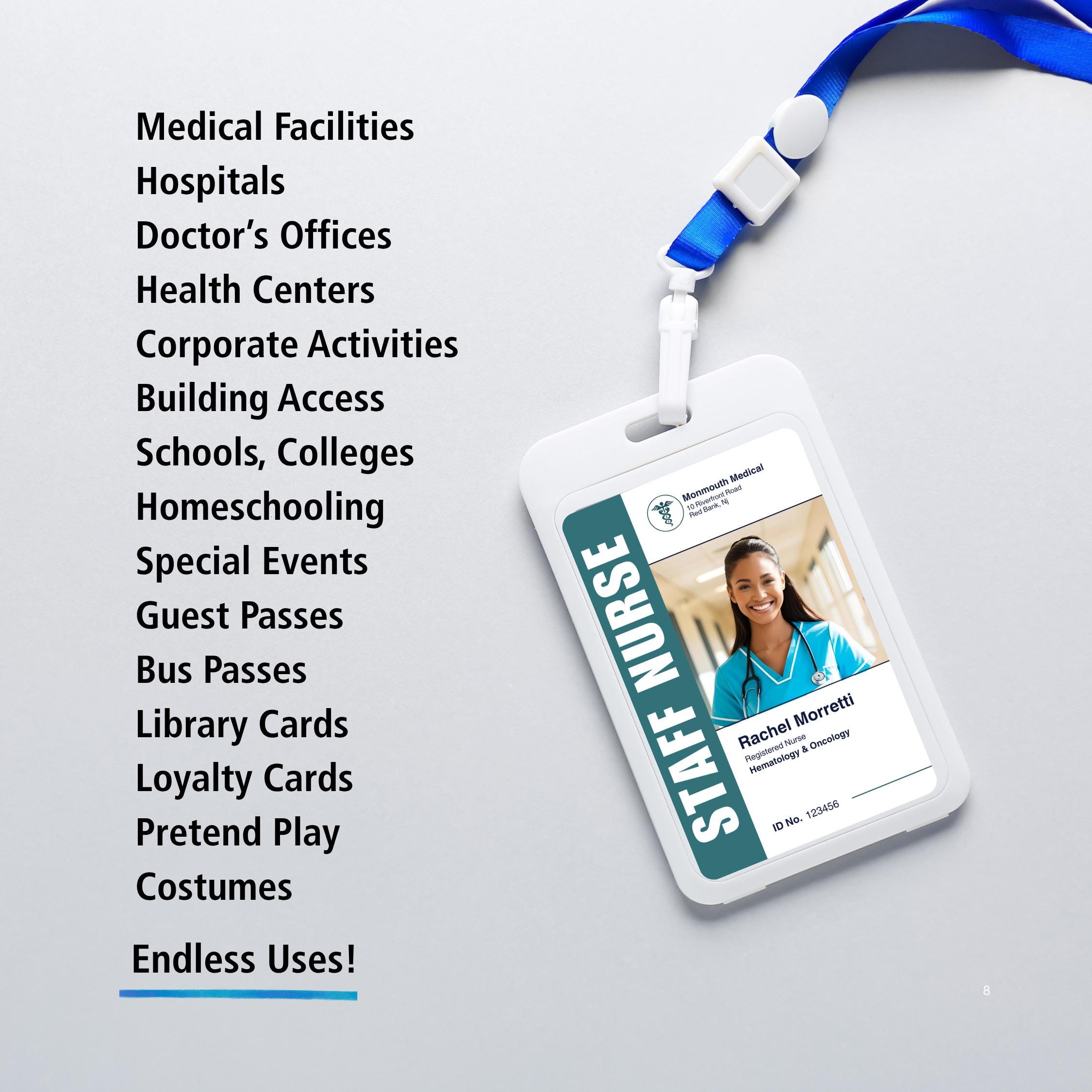 Editable Doctor, Nurse ID Badge Template: Hospital Staff, Medical ...
