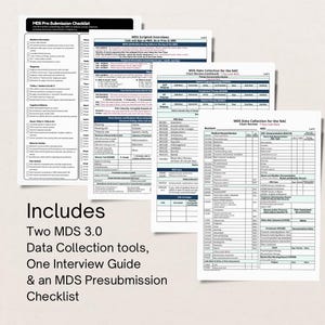 MDS Assessment & Interview Cheat Sheet, Nursing Home Coordinators RAI ...