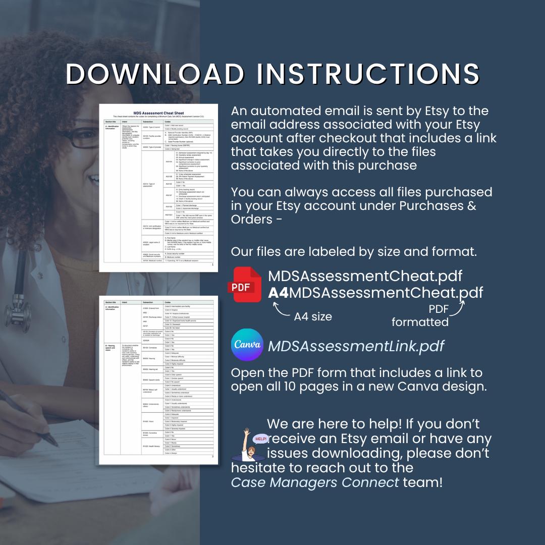 MDS Assessment Cheat Sheet, MDS Nurse Coding Reference (PDF Canva) - Etsy