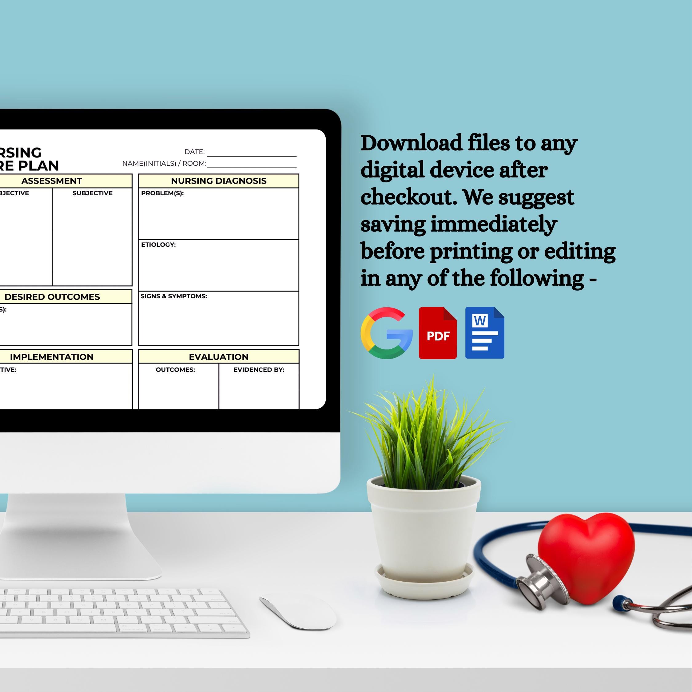Printable Nursing Care Plan Template, Assessment Intervention Outcomes ...