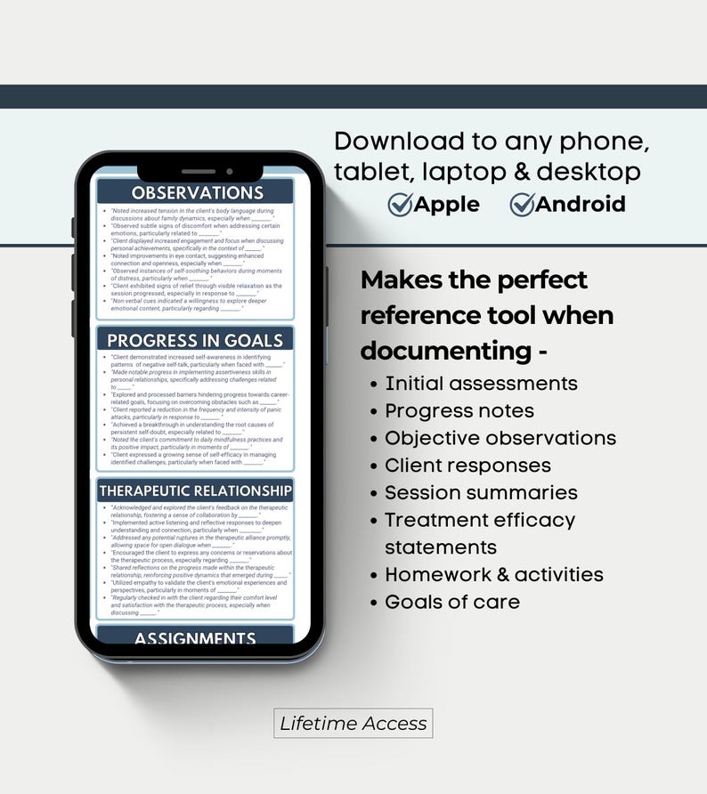 Progress Note Cheat Sheet & Documentation Guide, Mental Health ...