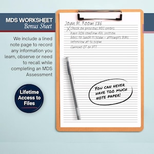 MDS Collection Sheet | Skilled Nursing PDPM Tool | Complete MDS ...