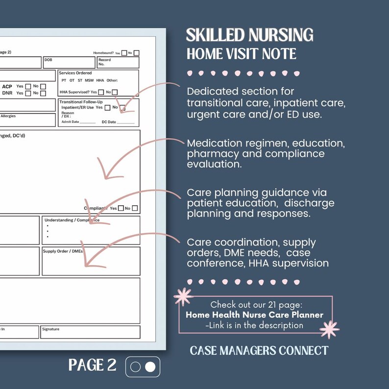 Home Health Nurse Visit Form: Skilled Nursing Patient Assessment ...