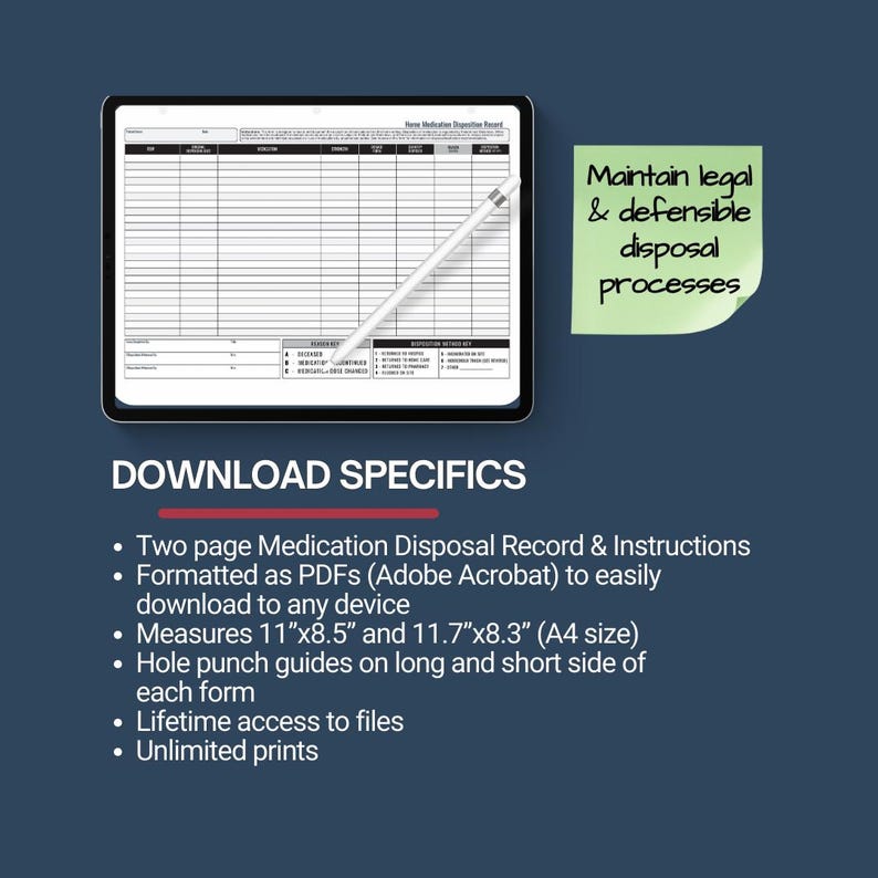 Medication Disposal Record Form | Narc Count Narcotic Waste Template ...