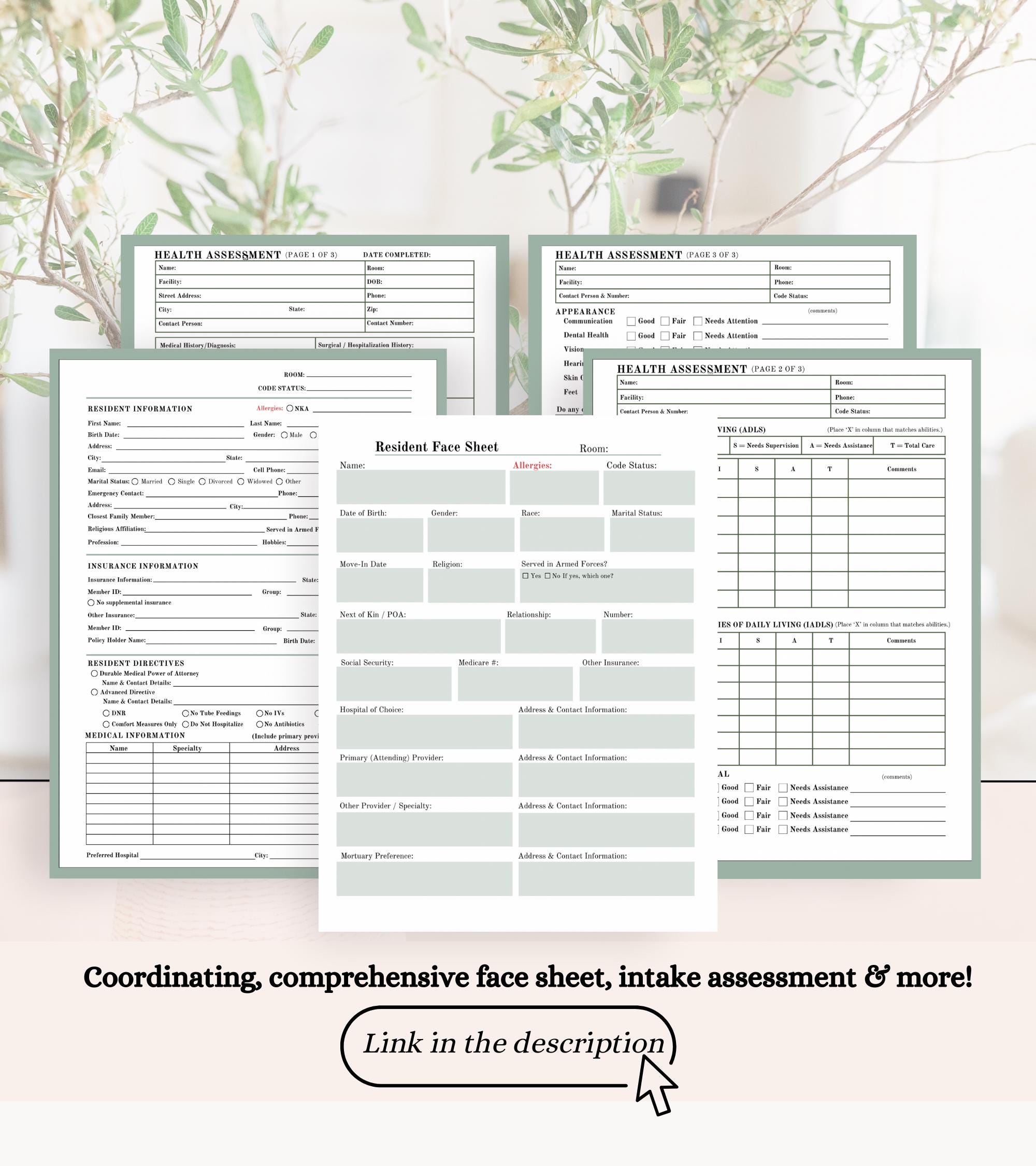 Individual Service Plan Template: Assisted Living, Long Term Care ...