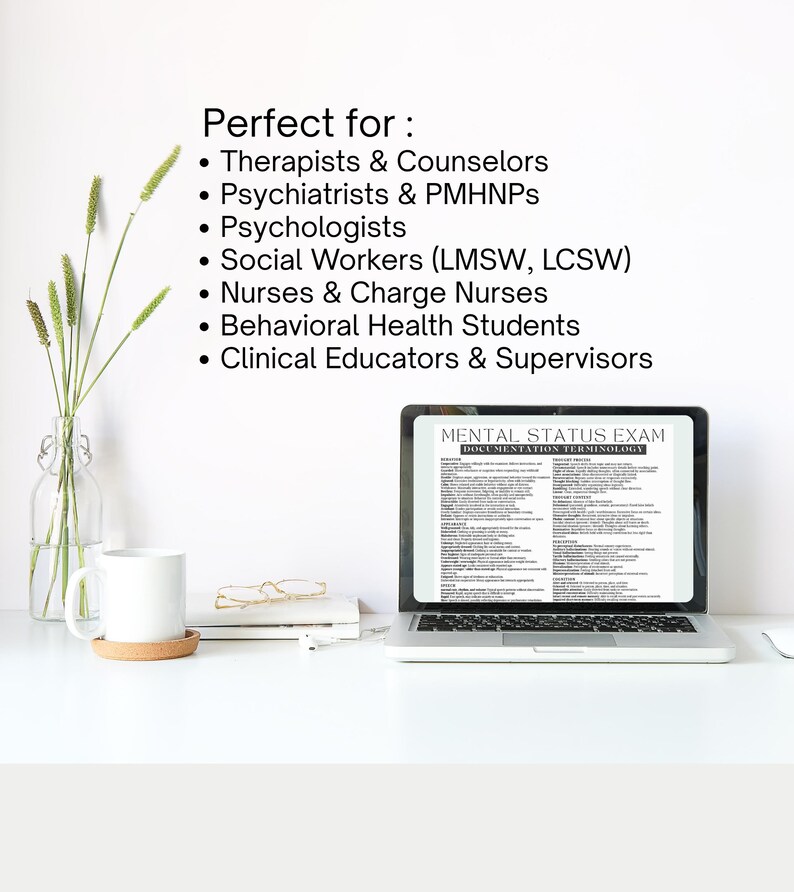 Mental Status Exam Documenting Reference Guide - MSE Terminology ...