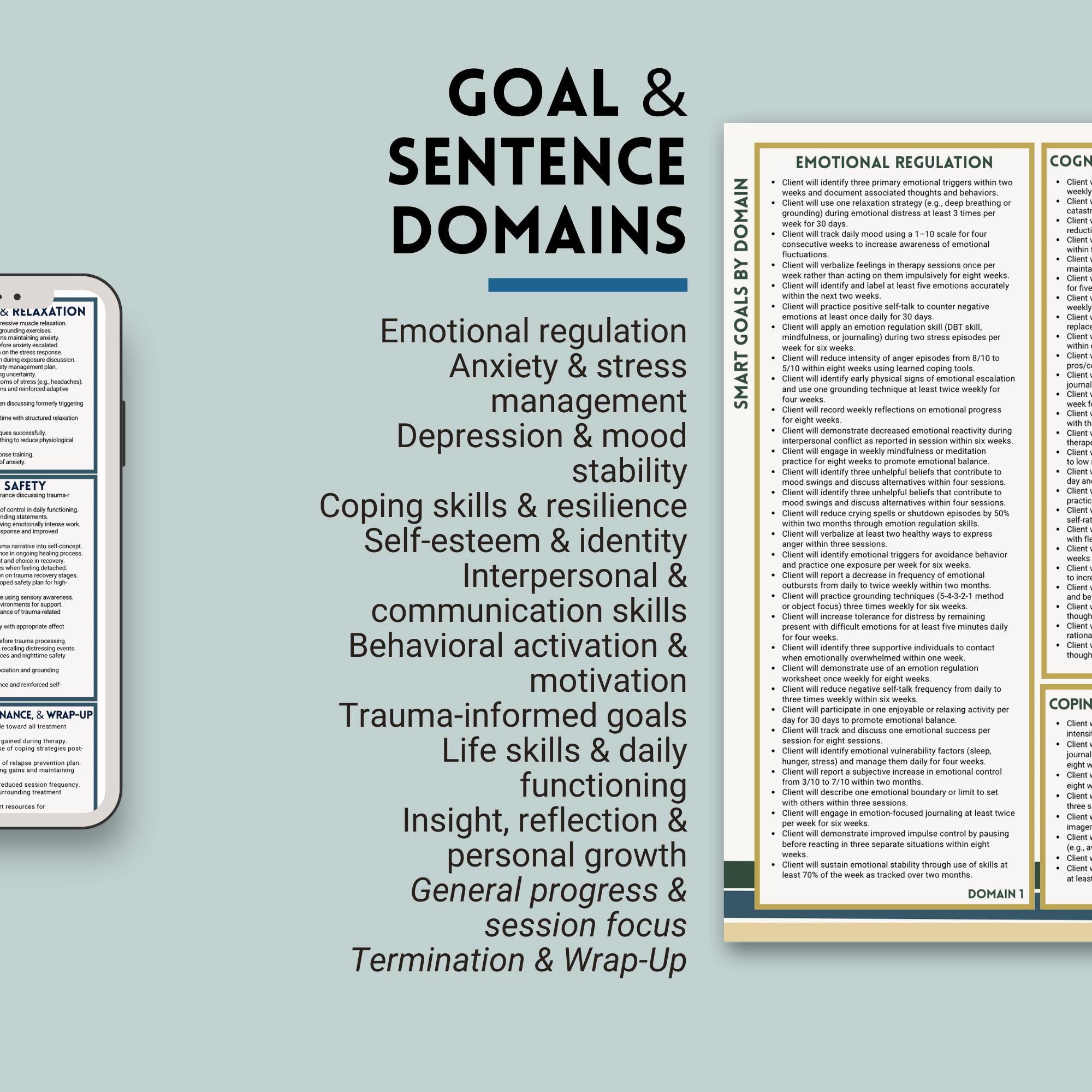 250 SMART Goals Treatment Plan for Therapists | Mental Health ...