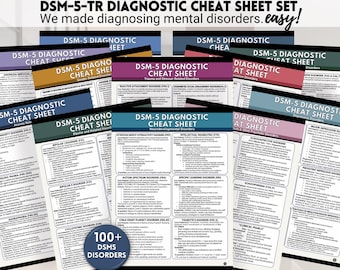 DSM5 Cheat Sheets: Mental Disorder Diagnostic Criteria, Dsm5-tr Easily ...