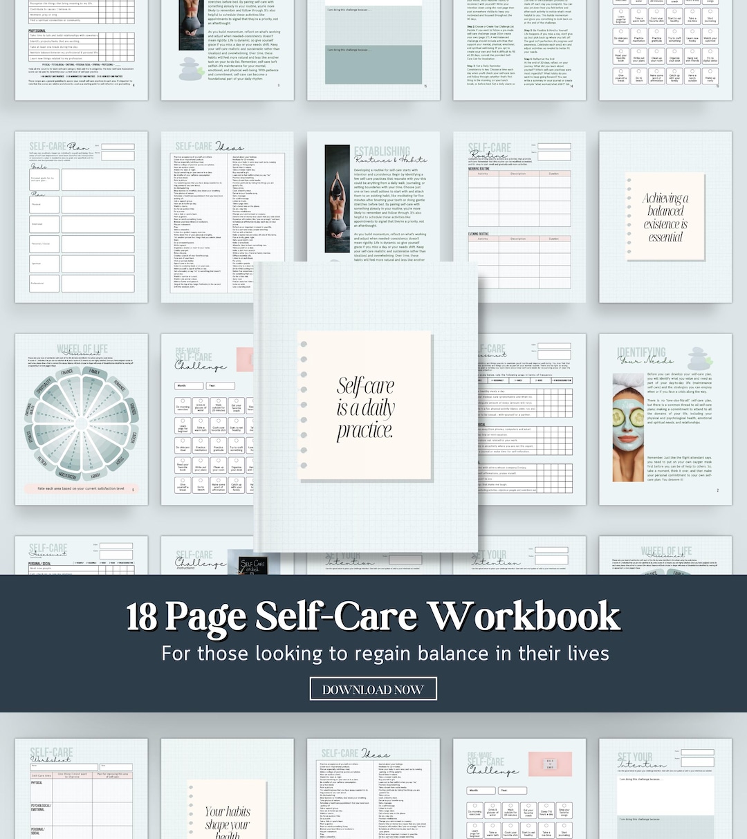 Self-care Workbook, Assessments, Challenges (PDF) - Etsy