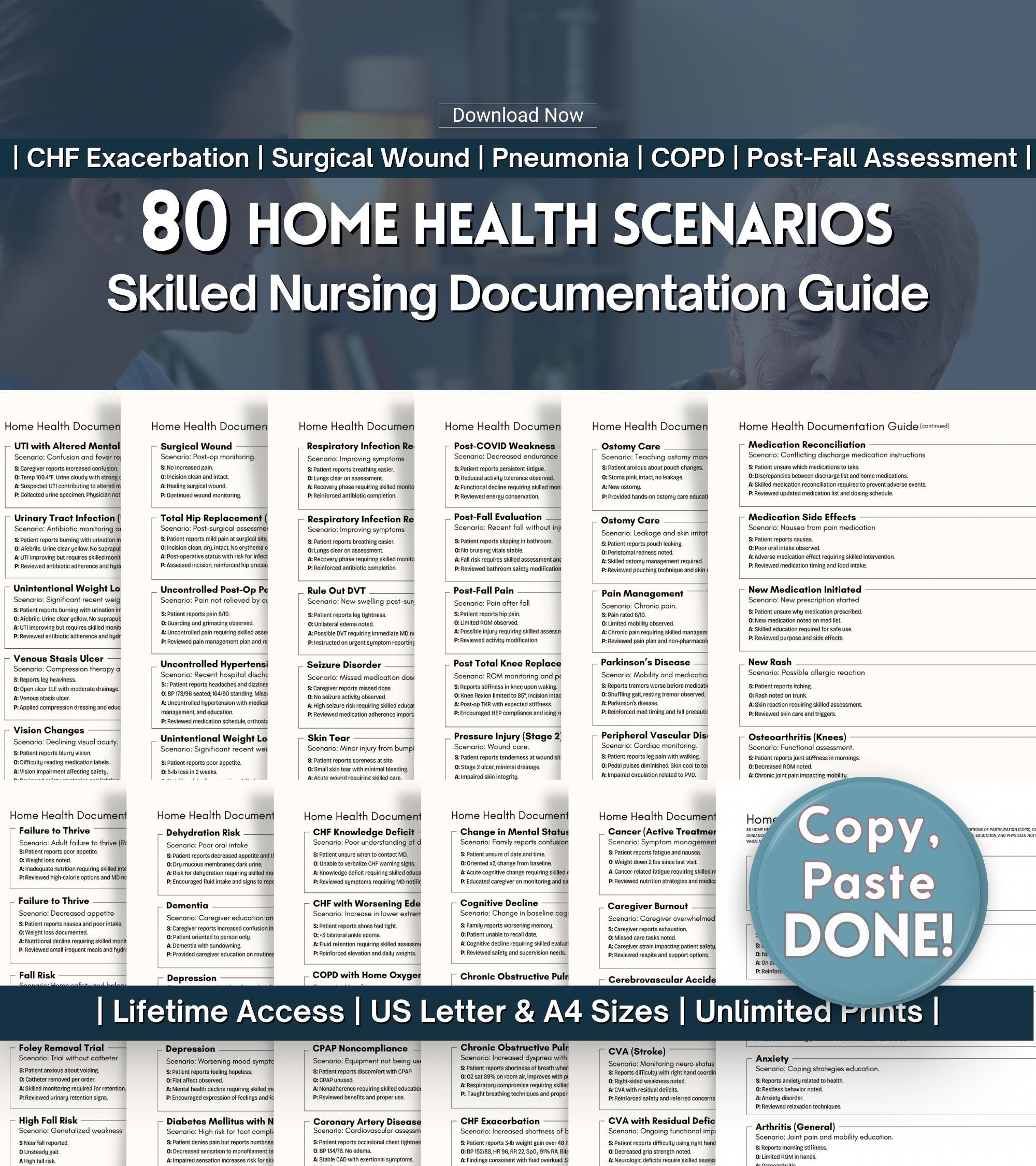 Home Health Nurse Documenting Examples, Skilled Nursing Visit Note ...