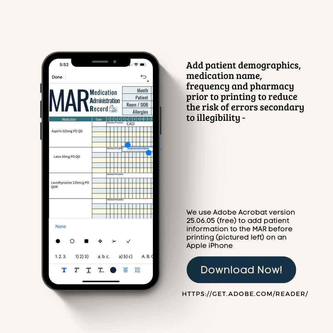 Medication Administration Record (MAR), Monthly Medication Tracker ...