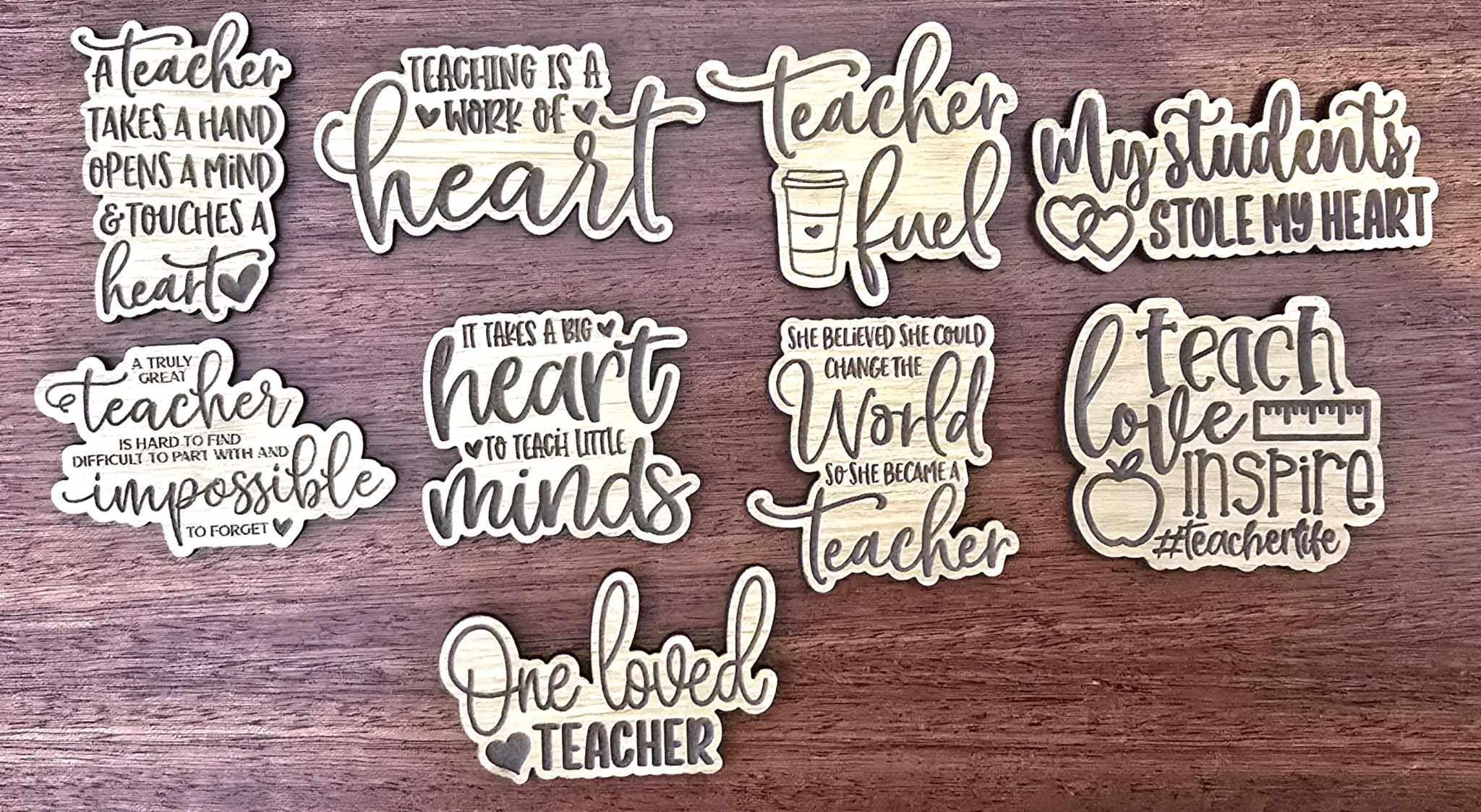 SVG Teacher Magnet V1 Set - Digital File Download - Glowforge File ...
