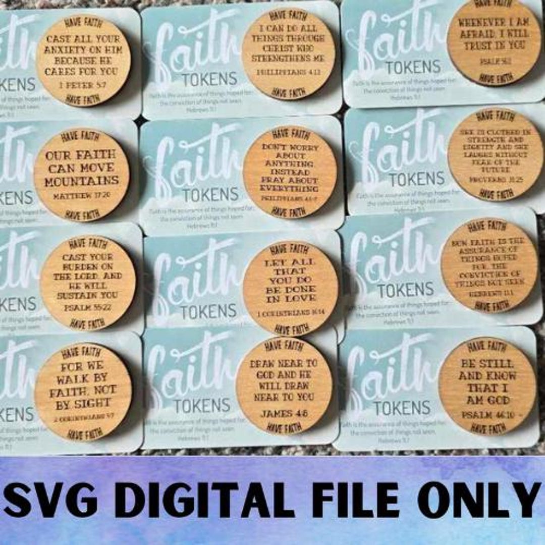 SVG Faith Tokens -digital File Download - Glowforge File, Affirmations ...
