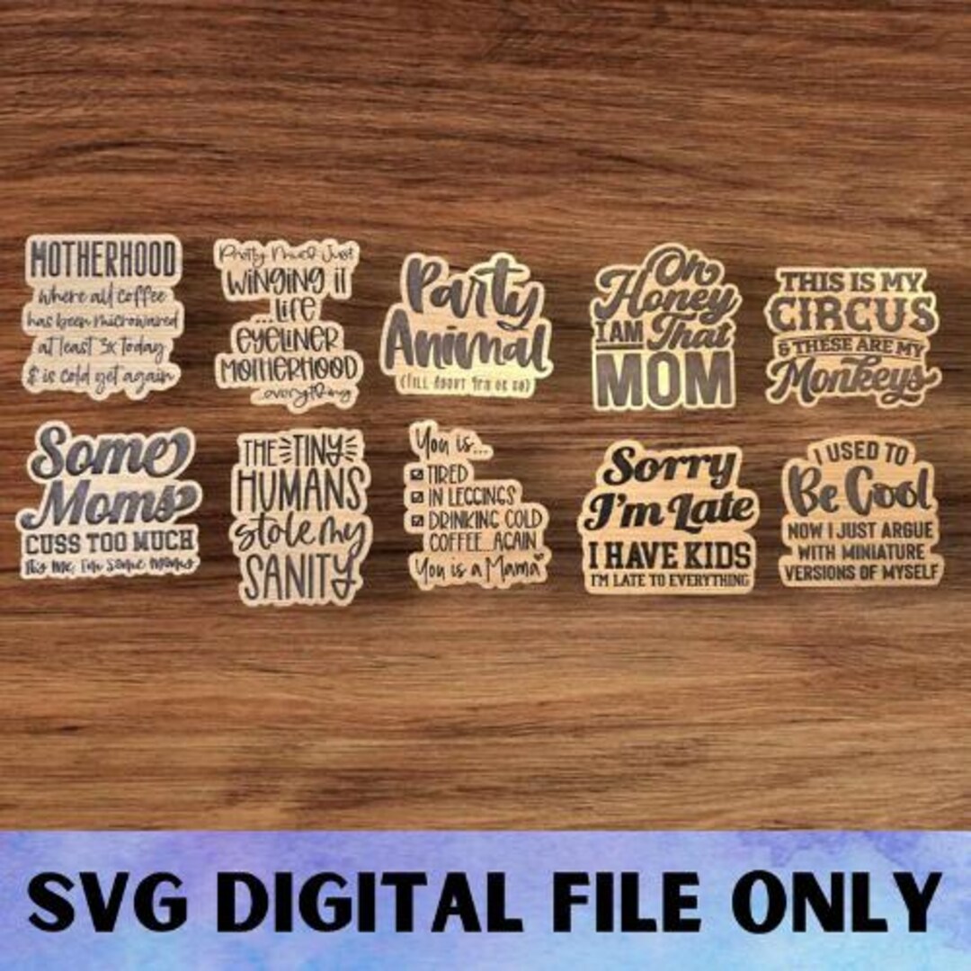 SVG MOM V5 Magnet Set - Digital Download-glowforge, Mother, Motherhood ...