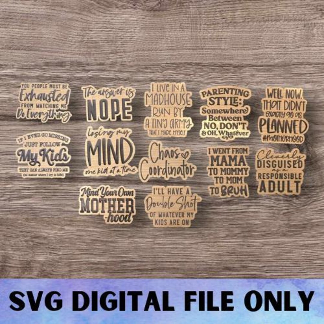 SVG MOM V4 Magnet Set - Digital Download-glowforge, Mother, Motherhood ...