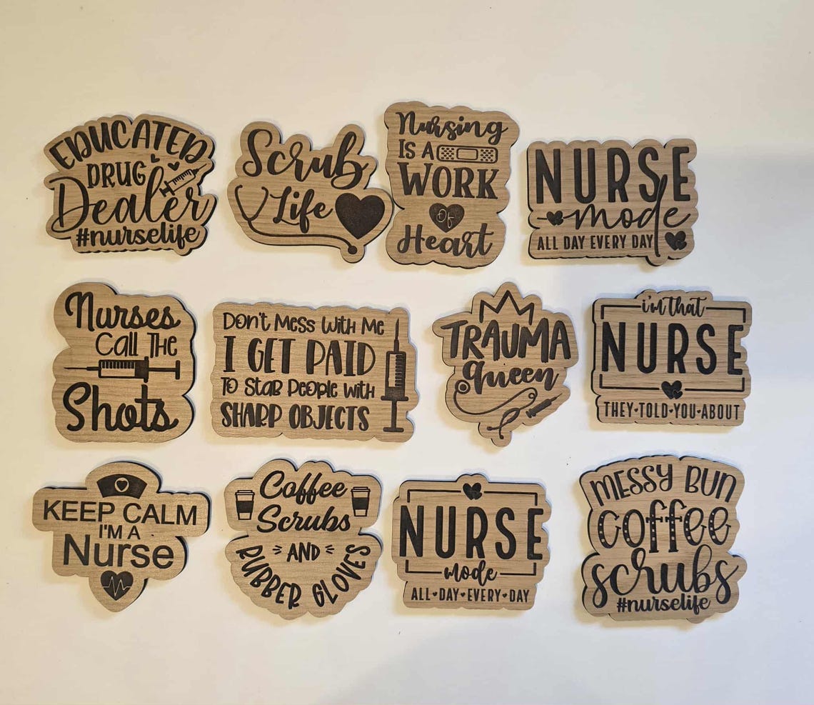 SVG Nurse RN V2 Magnet - Digital File Download - Glowforge File, Funny ...