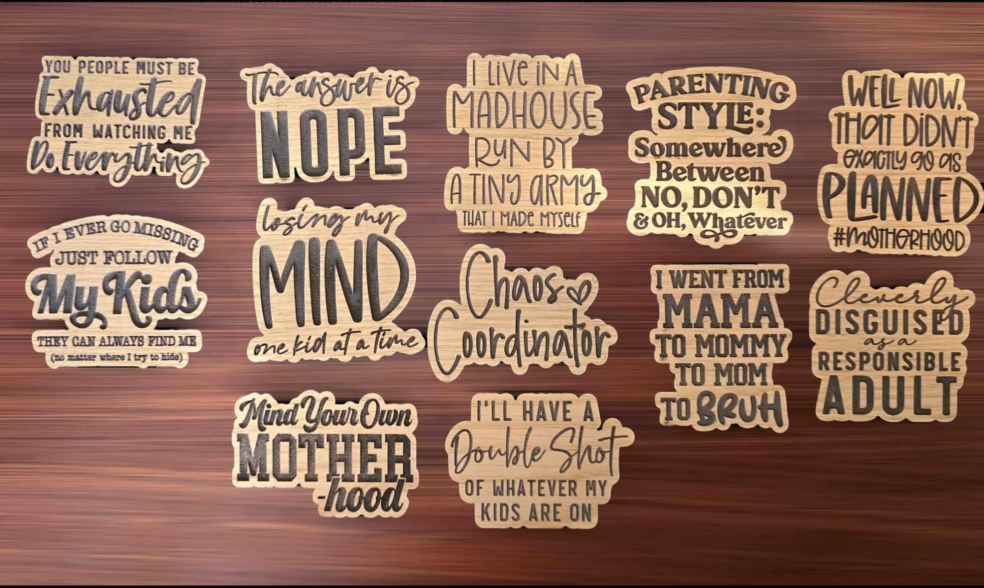 SVG MOM V4 Magnet Set - Digital Download-glowforge, Mother, Motherhood ...