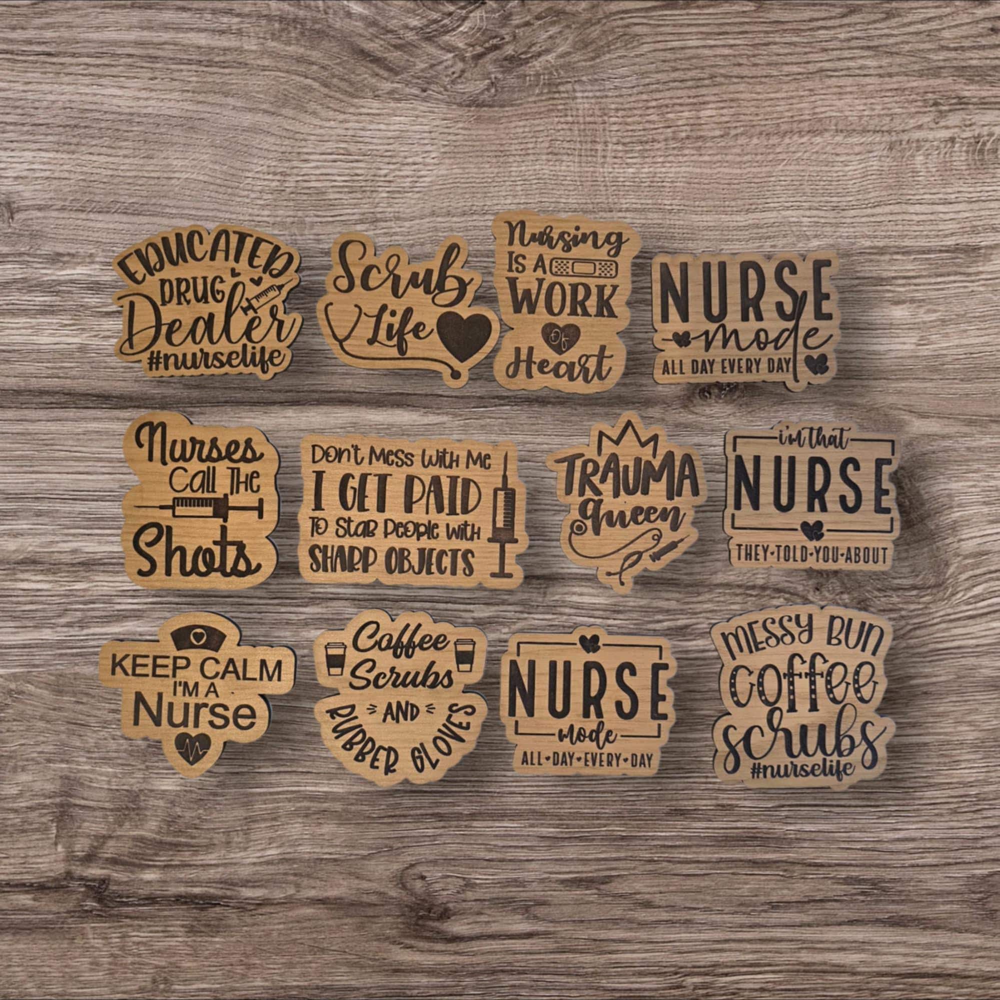 SVG Nurse RN V2 Magnet - Digital File Download - Glowforge File, Funny ...