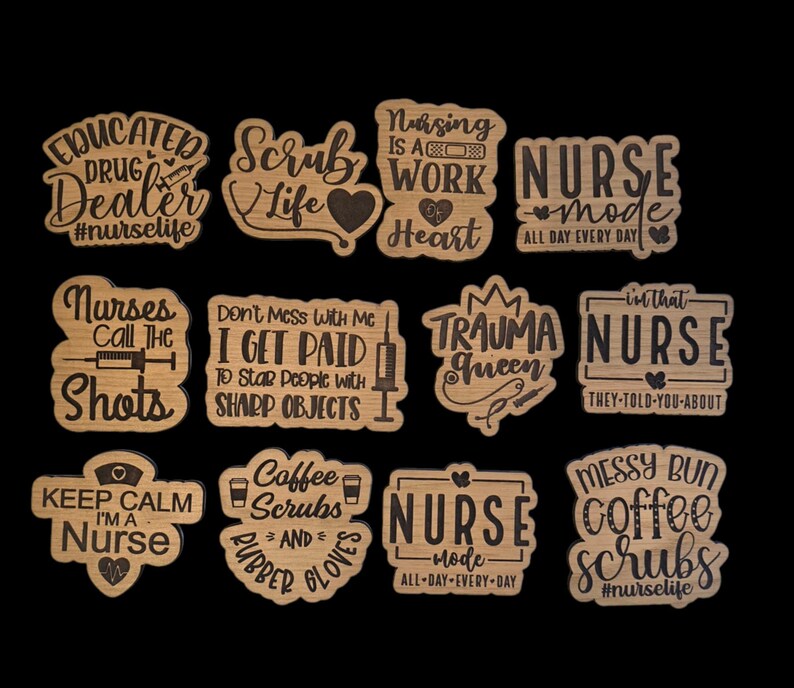 SVG Nurse RN V2 Magnet - Digital File Download - Glowforge File, Funny ...