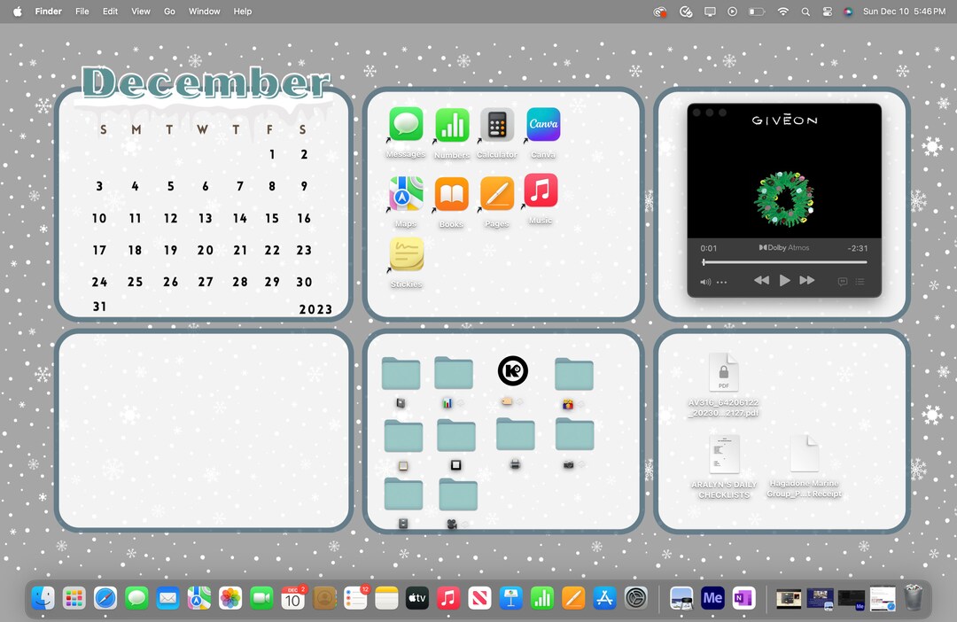 December 2023 Winter Wonderland Desktop Organizer Wallpaper - Etsy
