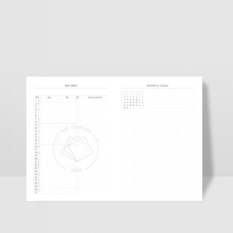 MONTHLY LOG Printable for Bullet Journal Minimalist Template - Etsy