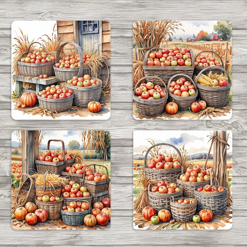 Apple Coasters - Etsy